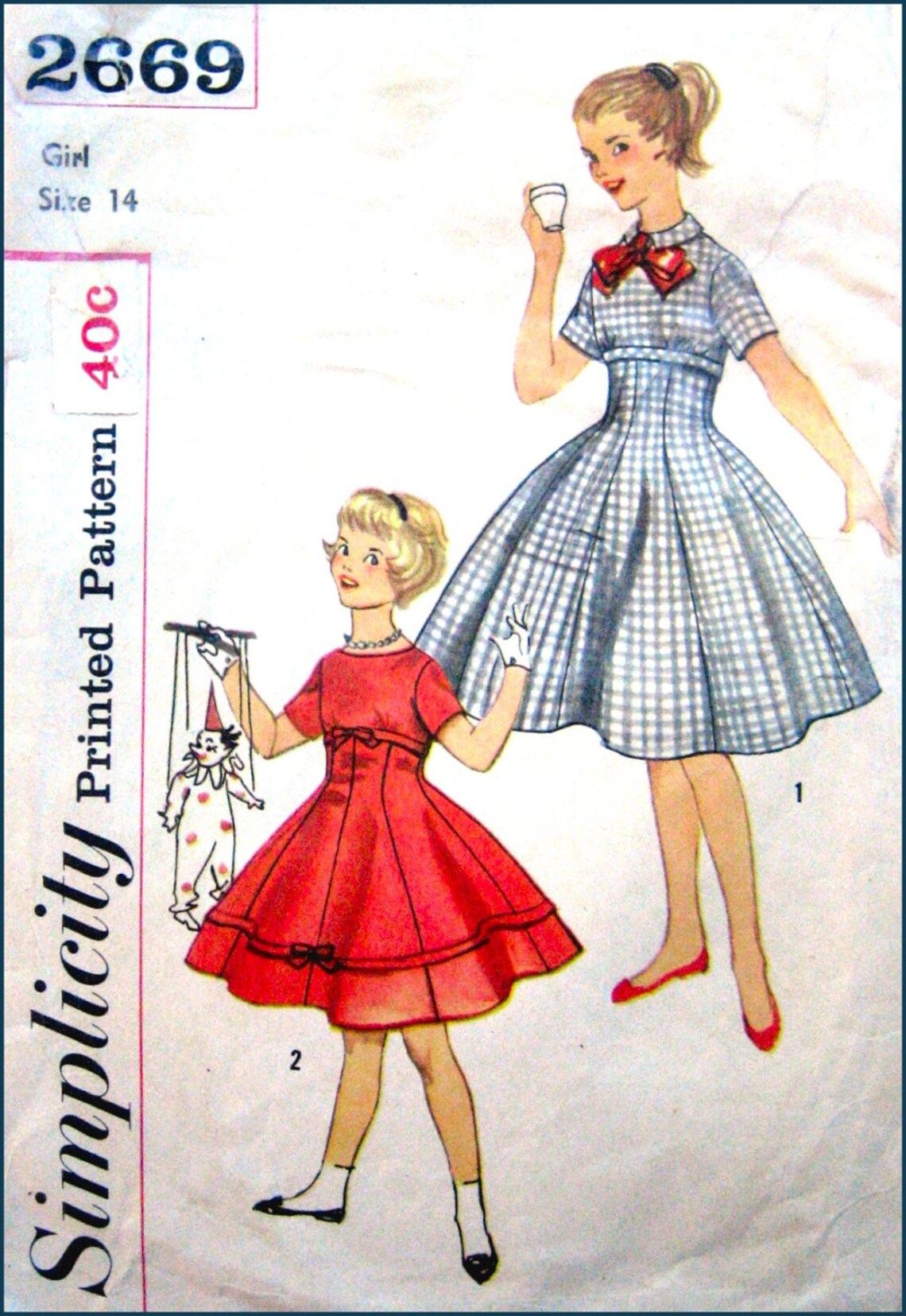 Vintage 1958-EURO CHIC Party Dress-girls Sewing Pattern-two - Etsy