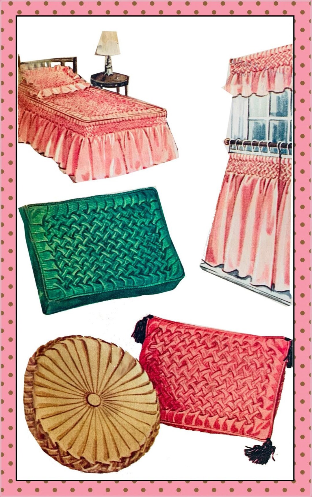 Vintage 1962-LATTICE SMOCKING Tranfer-sewing Pattern-transfer Sheets ...