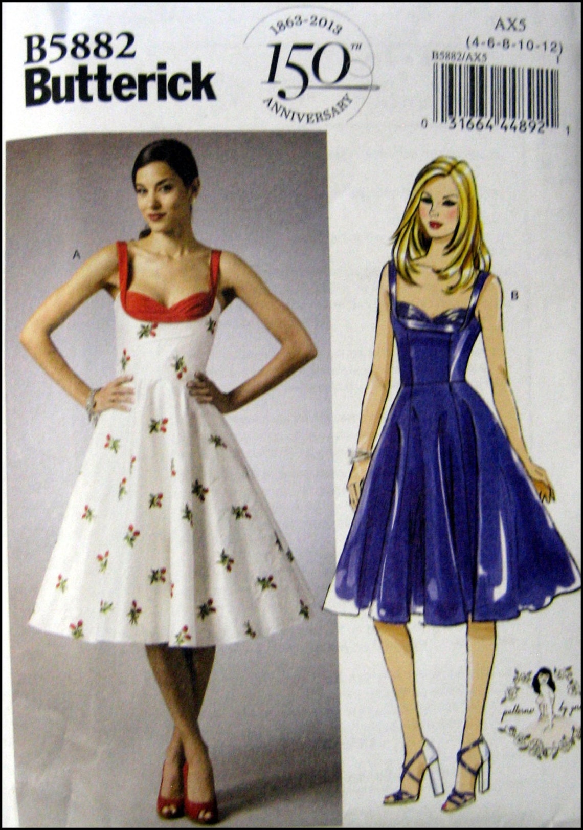 1950s Style shelf Bust Party Dress designer Sewing Pattern - Etsy