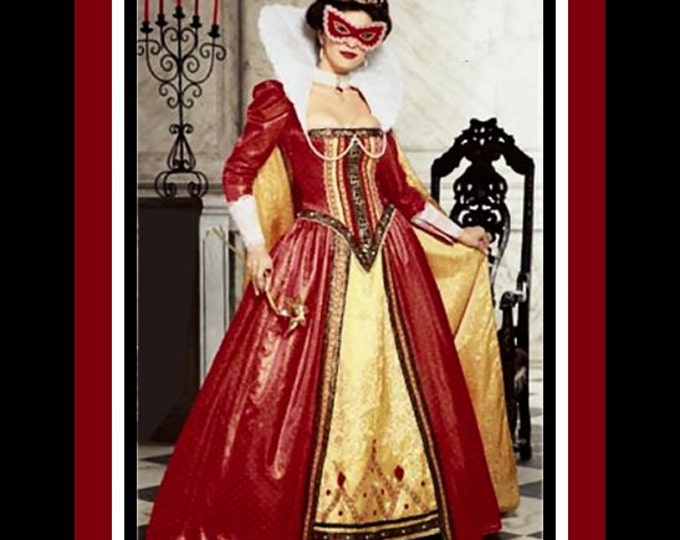 MASQUERADE Queen-costume Sewing Pattern-formal Court Gown-extended Fan ...