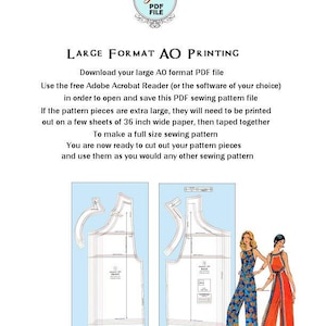 1972-WRAP-AROUND Jumpsuit-print-at-home-sewing Pattern & Large Print A ...