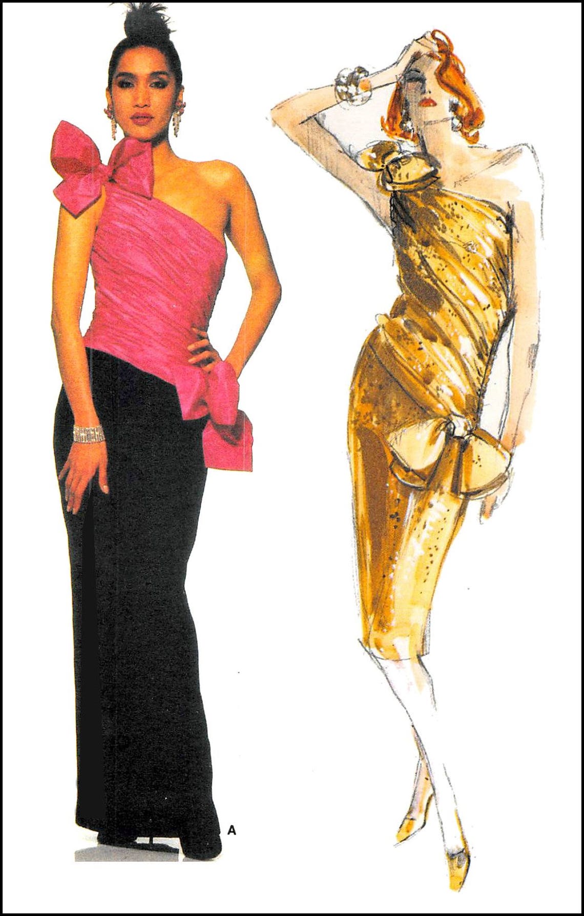 Vintage 1985-STUNNING EVENING Gown-cocktail Dress-vogue Designer Sewing ...