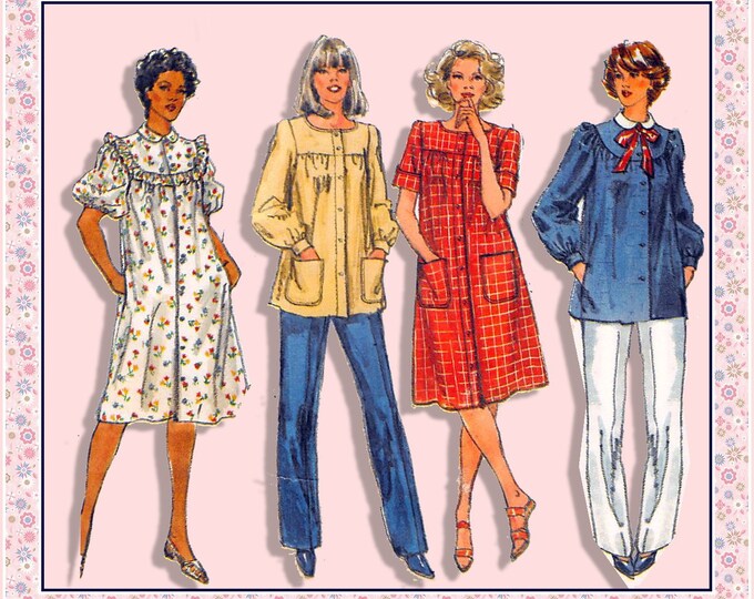 Vintage 1981-CRAFTY SMOCK Top-dress-sewing Pattern-four Styles-fun ...