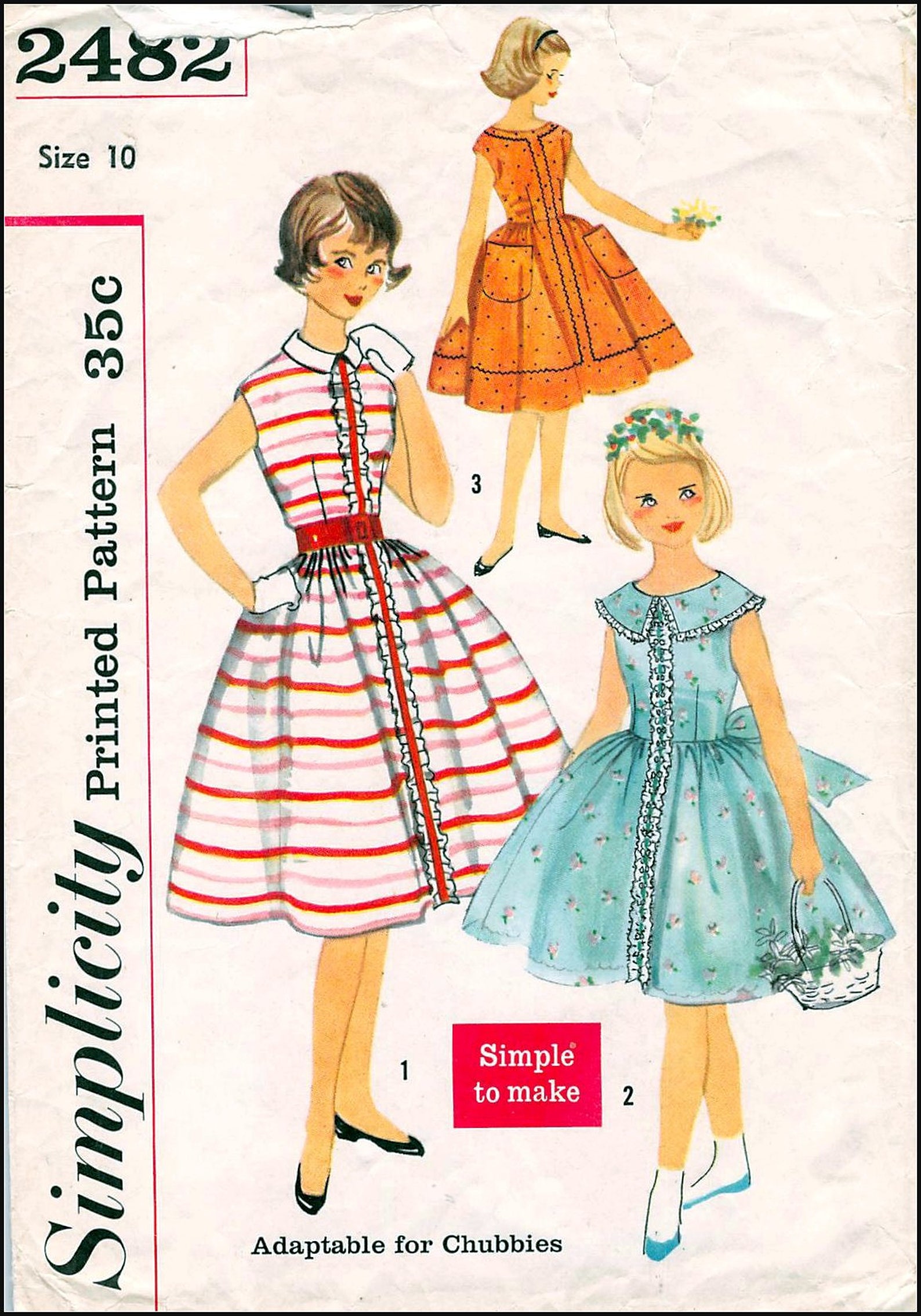 Vintage 1958-TWIRL Dress-sewing Pattern-3 Styles-full Gathered | Etsy