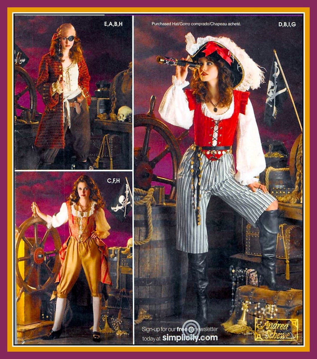 18th Century-dashing LADY Pirate-designer Costume Sewing Pattern-long ...