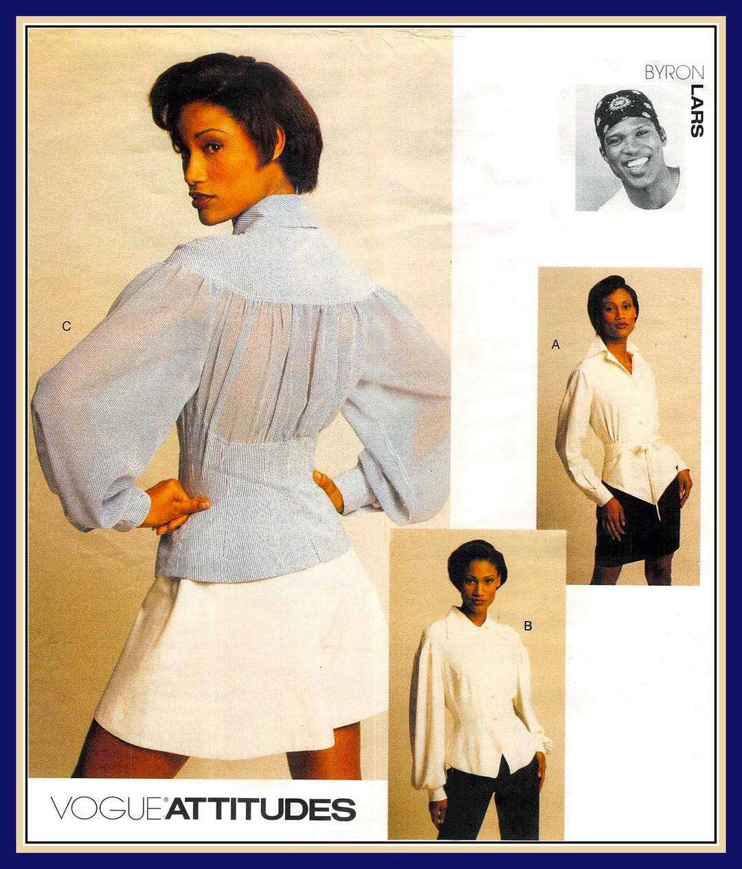 Vintage 1995-DESIGNER BLOUSE Collection-vogue Sewing Pattern-byron Lars ...