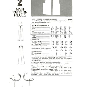 1972-WRAP-AROUND Jumpsuit-print-at-home-sewing Pattern & Large Print A ...