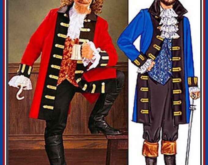 18th CENTURY CAPTAIN Hook-men's Costume Sewing Pattern-lined Coat ...