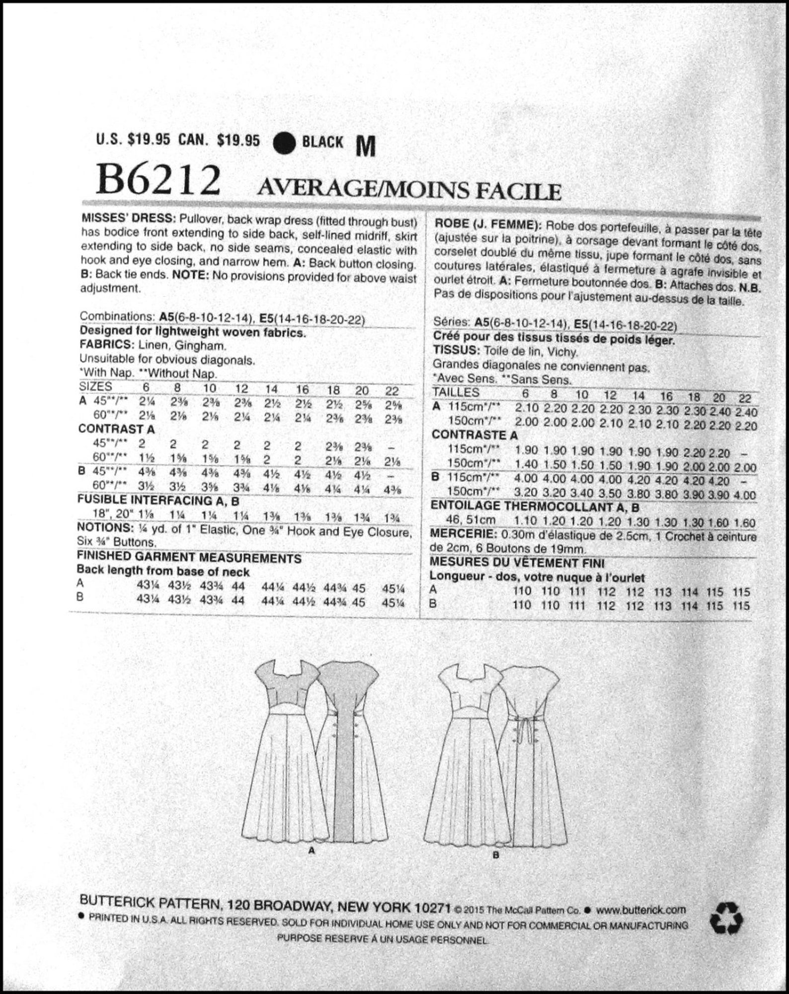 1952-BACK WRAP Dress-sewing Pattern-two Styles-sweetheart Neckline ...