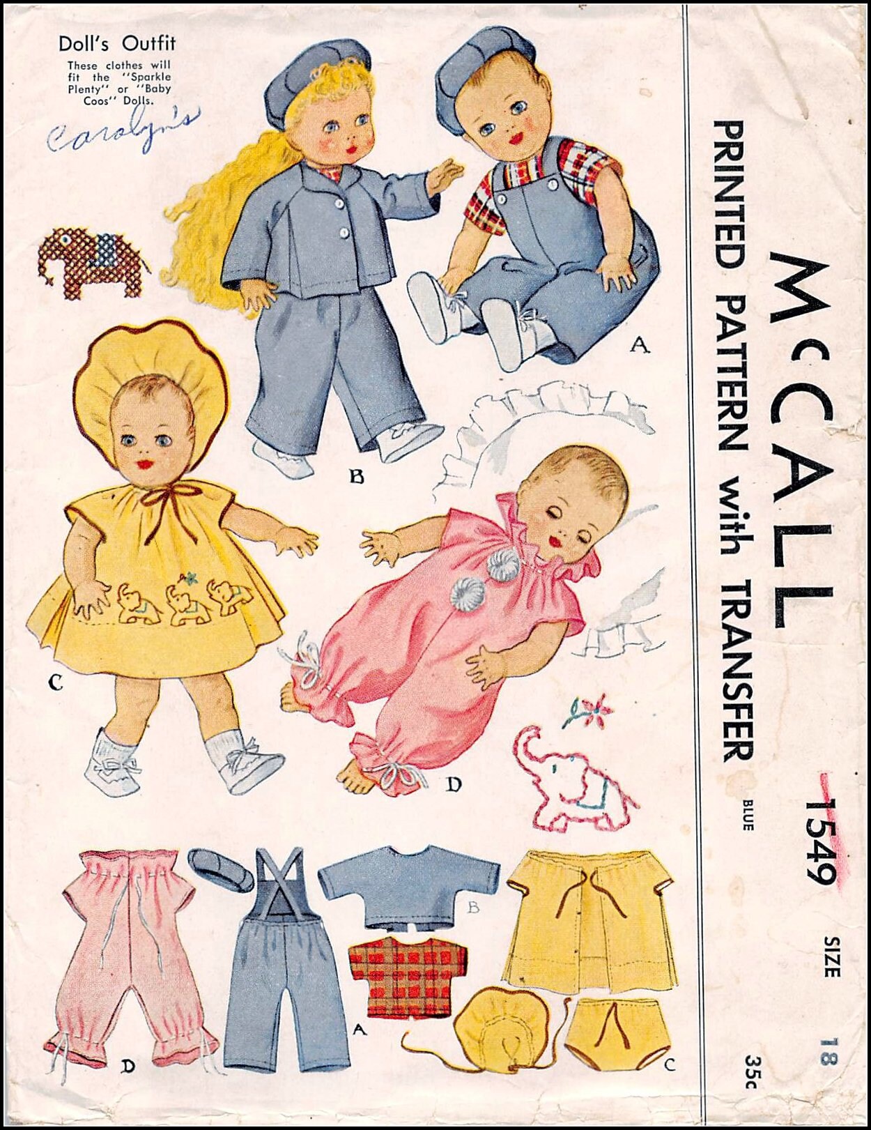Vintage 1950-DARLING DOLL Wardrobe-sewing | Etsy