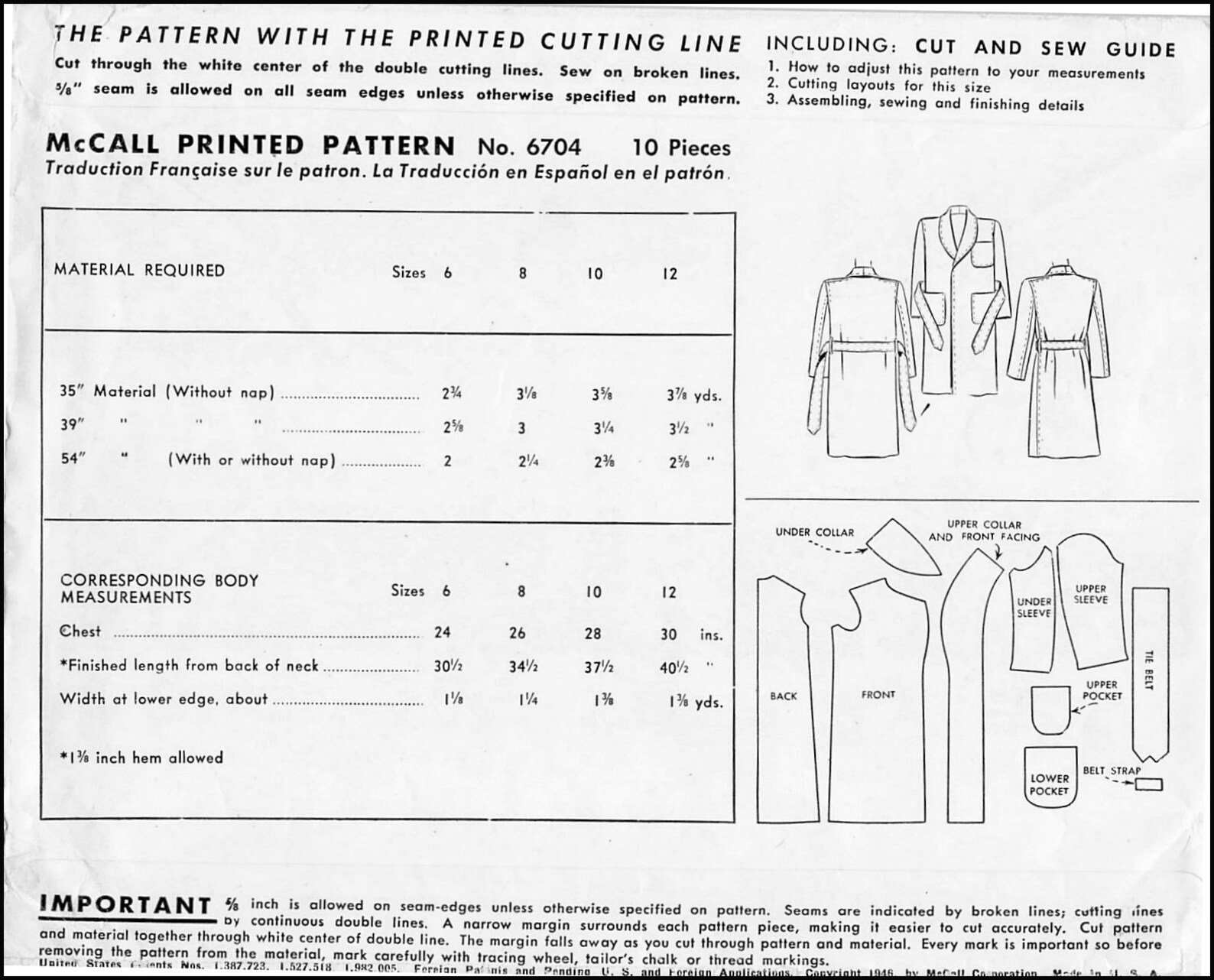 Vintage 1946-TAILORED BOYS Robe-sewing Pattern-shawl - Etsy