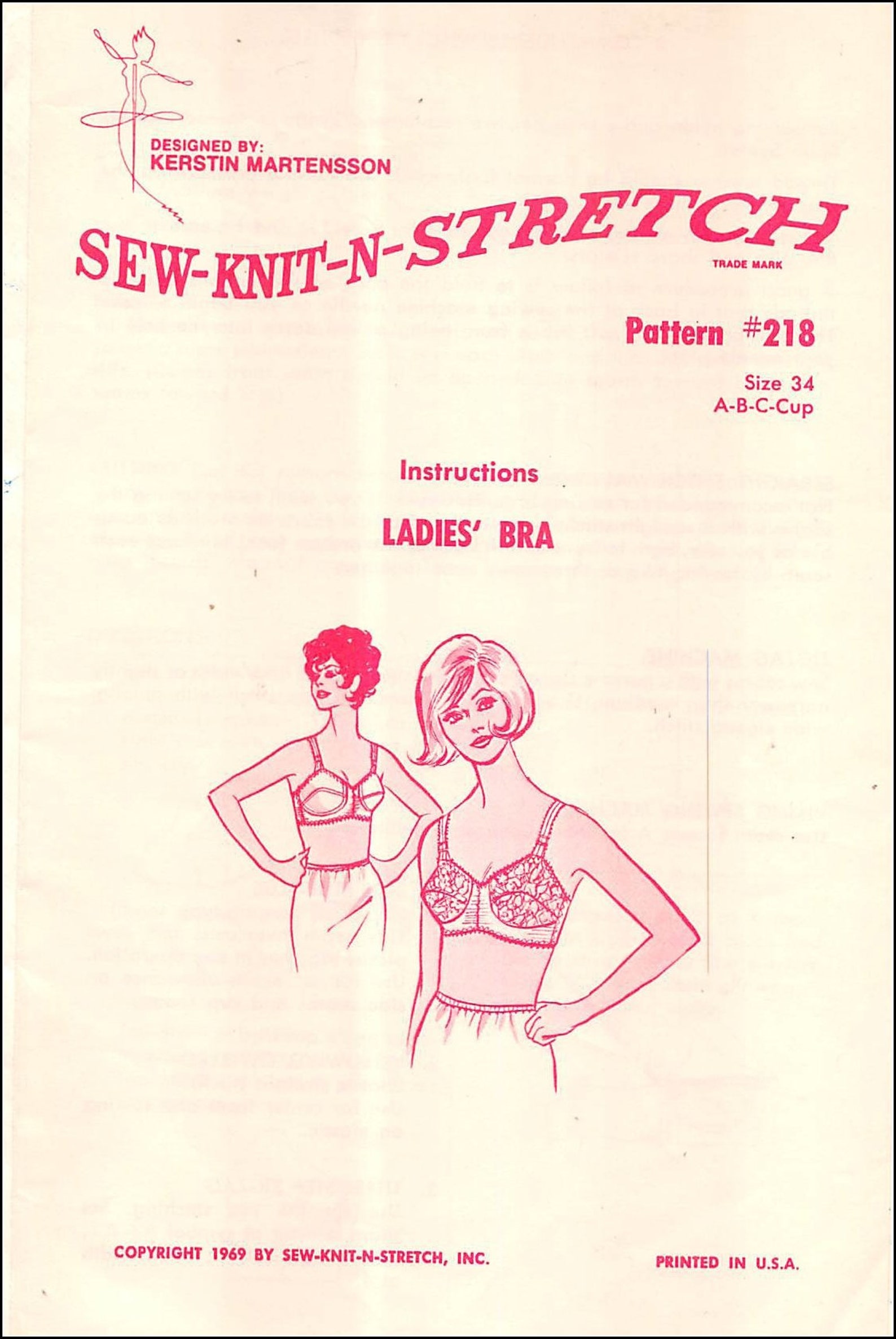 Vintage 1969-BOMBSHELL BULLET Bra-sewing Pattern-two - Etsy
