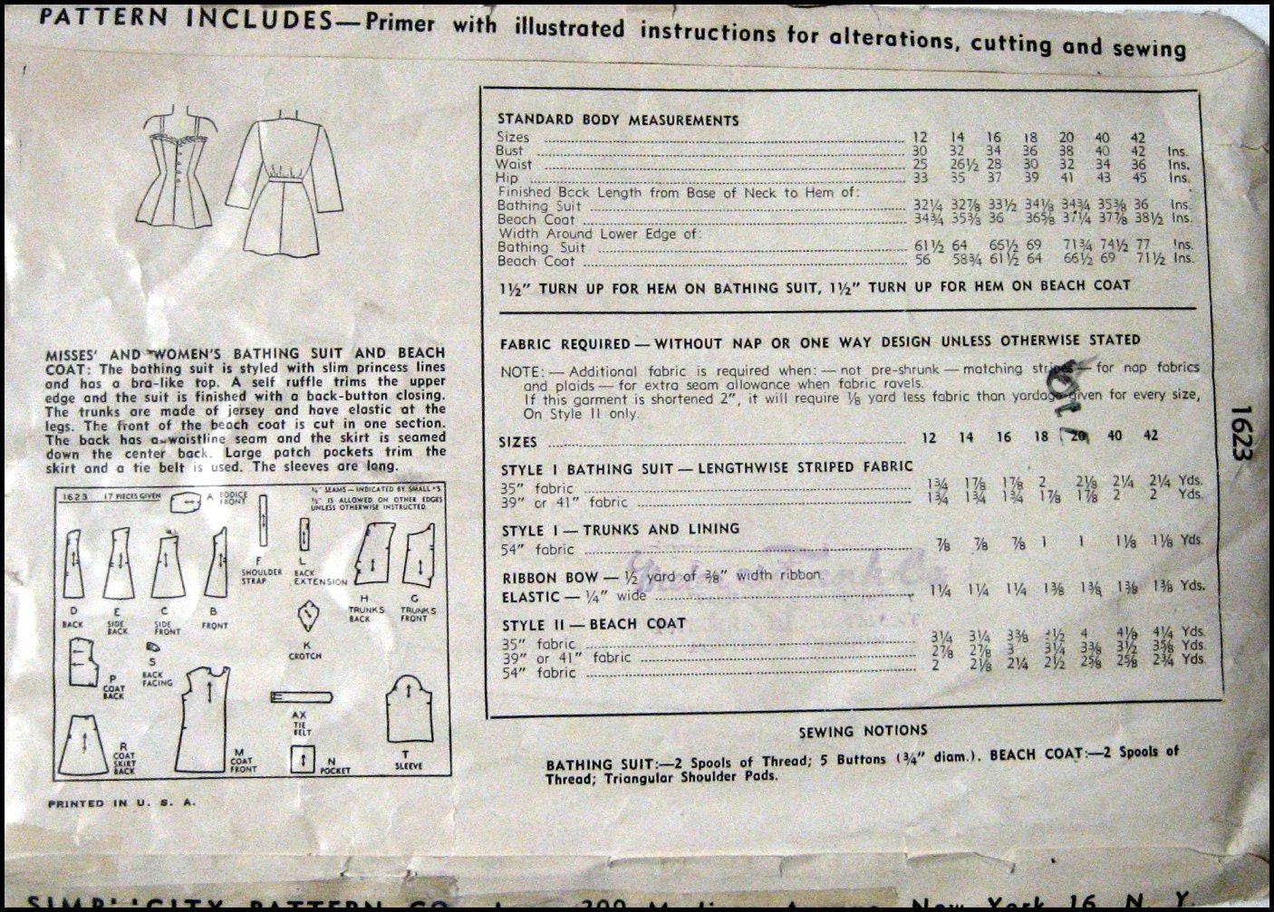 Vintage 1946-BOMBSHELL BATHING Suit-glam Cover Up-sewing - Etsy