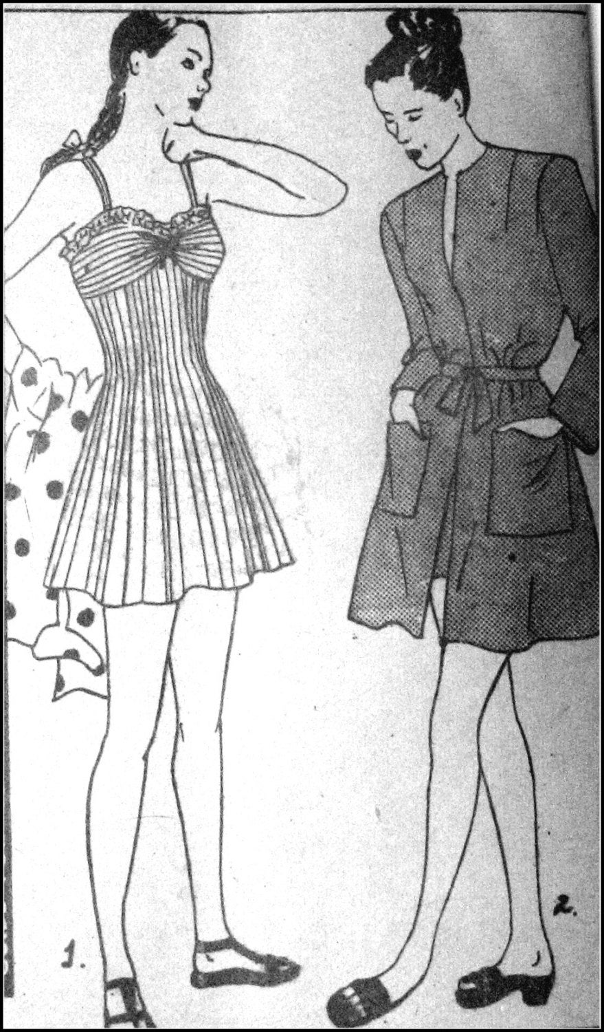 Vintage 1946-BOMBSHELL BATHING Suit-glam Cover Up-sewing - Etsy