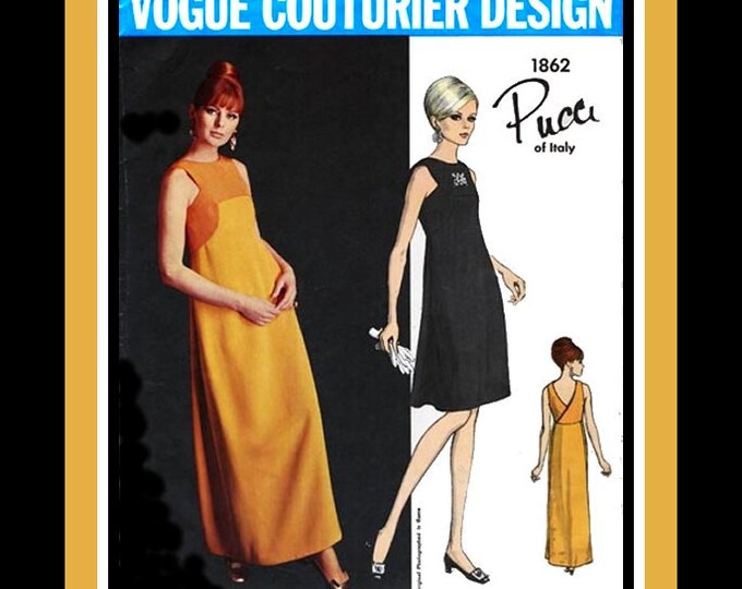 Vintage 1967- Stunning Evening Gown- Cocktail Dress-vogue COUTURIER ...
