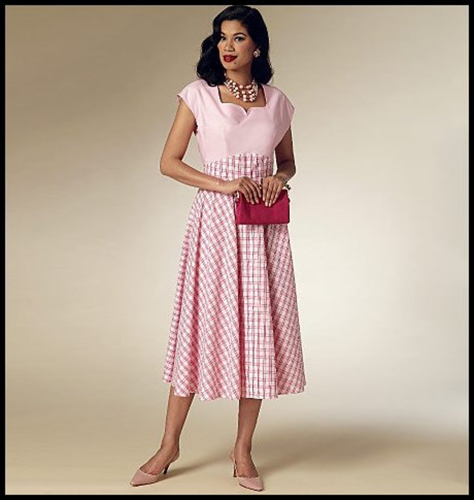 1952-BACK WRAP Dress-sewing Pattern-two Styles-sweetheart Neckline ...