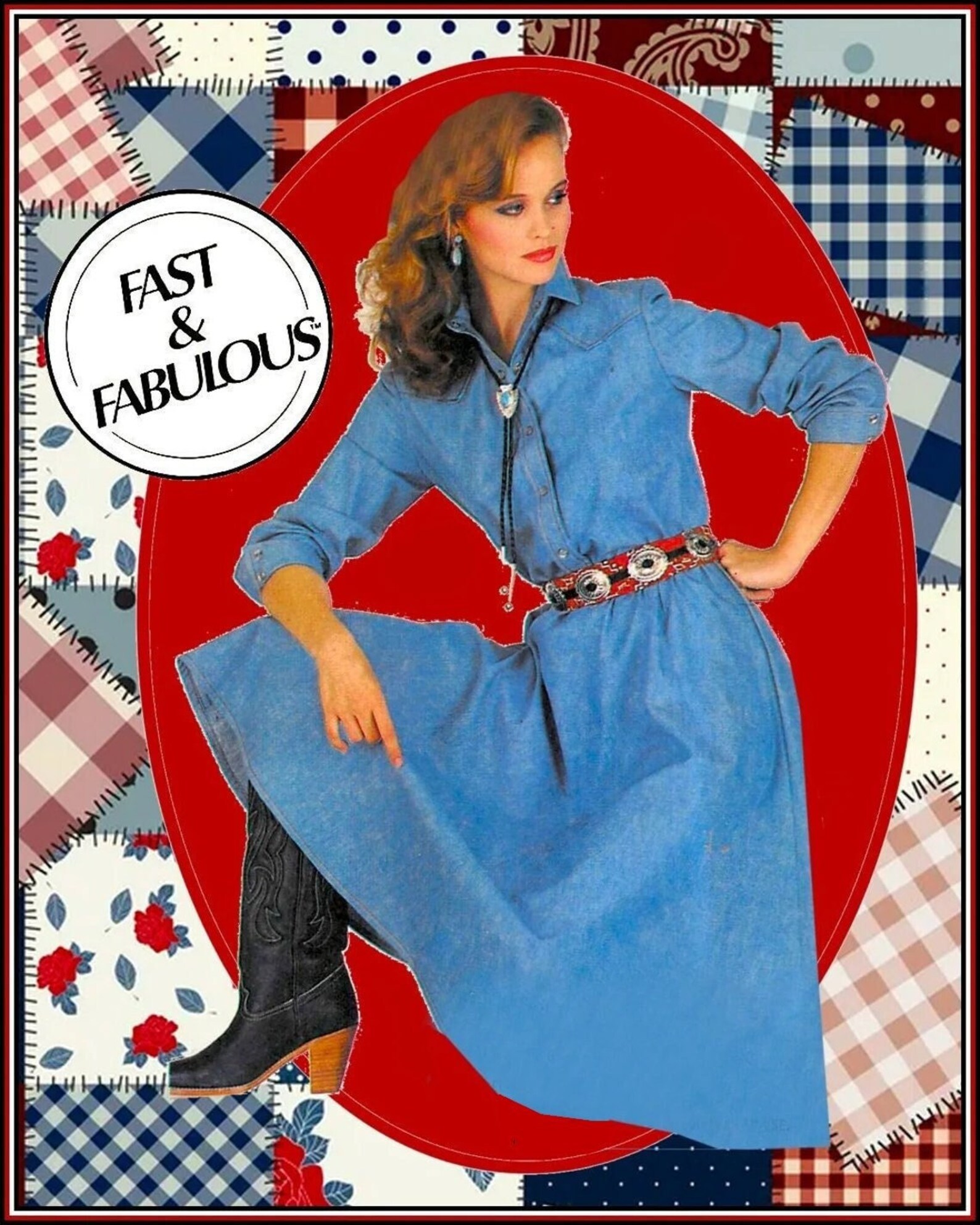 Vintage 1981-COUNTRY-WESTERN Dress-sewing Pattern-square - Etsy