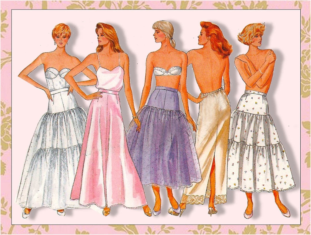 Vintage 1986-EVENING Petticoats-slips-sewing Pattern-five Styles-full ...