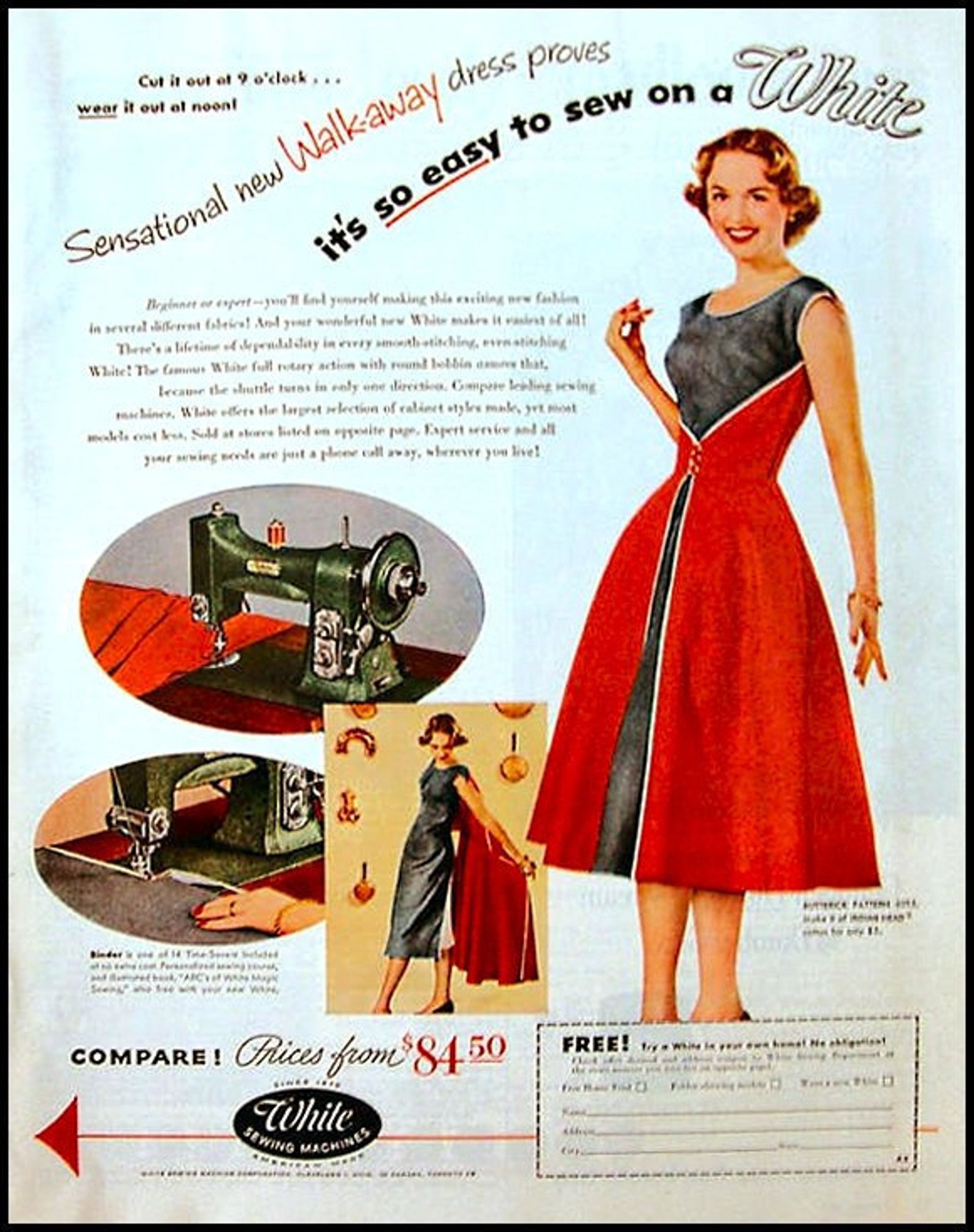 1952 the Famous Walk Away Wrap Dress sewing Pattern | Etsy