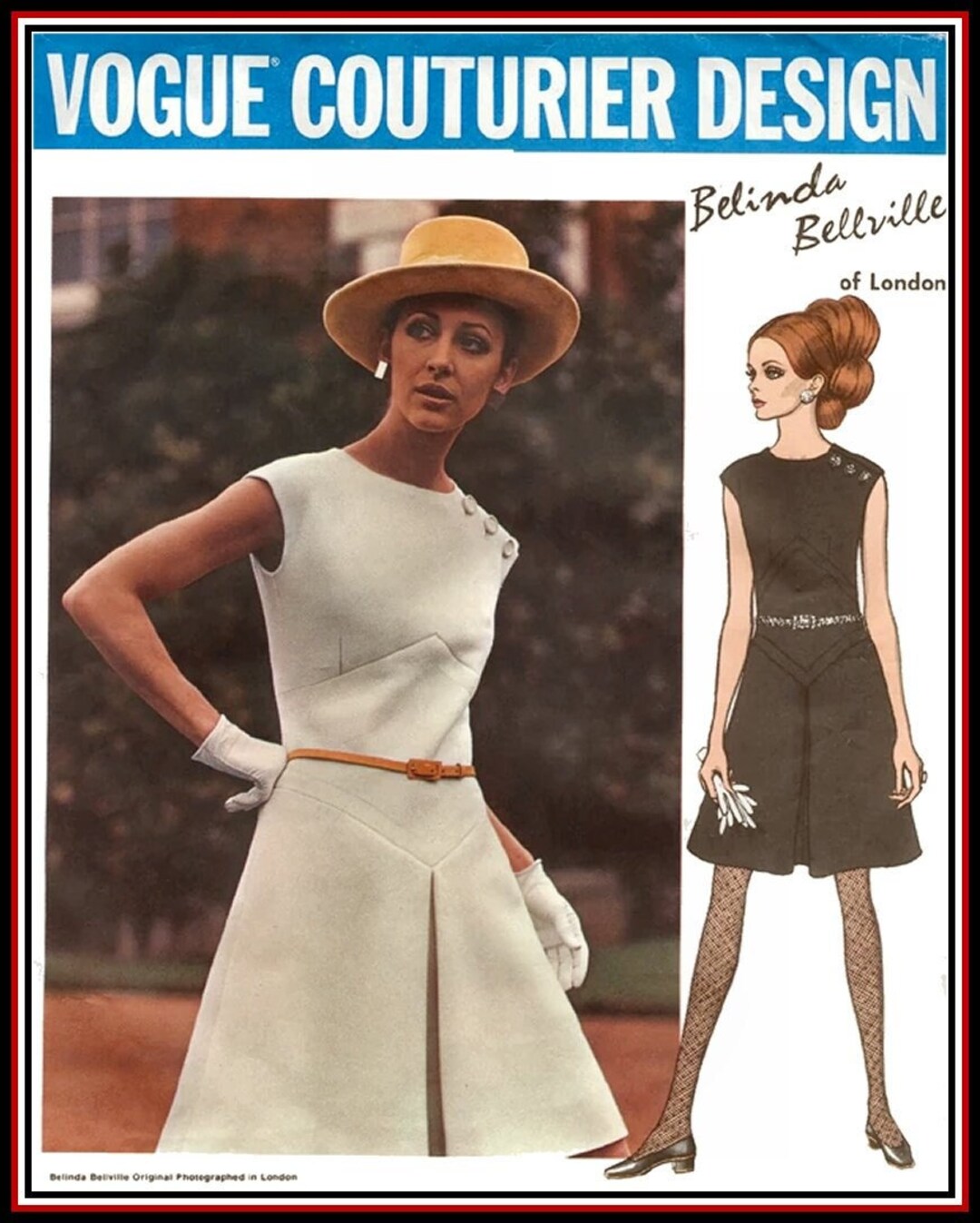 Vintage 1968-MOD SYMMETRICAL Dress-vogue Couturier Design-sewing Pattern-a-line-bias Cut-unique ...