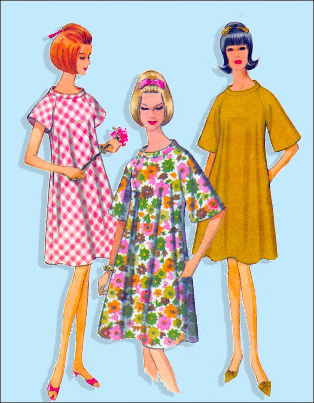 Vintage 1966-MOD MUU Muu-sewing Pattern-two Style- Housedress-robe ...