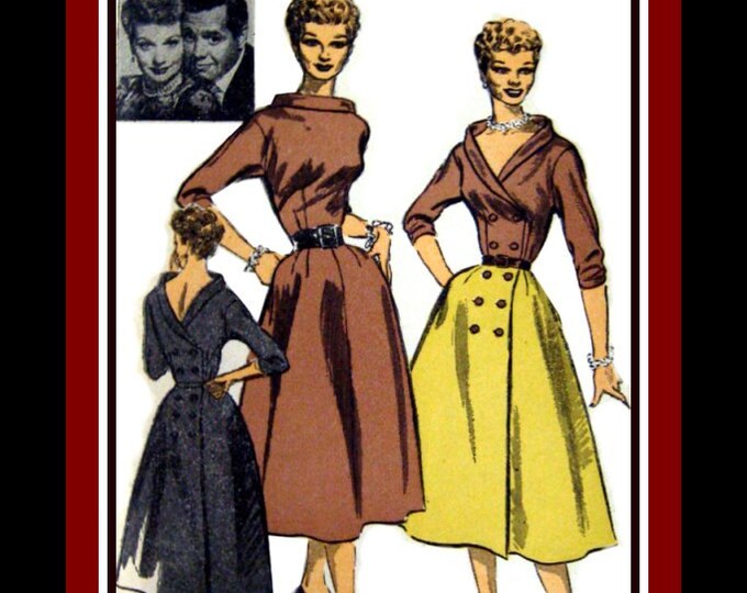 Vintage 1950- LUCILLE BALL- Dress Ensemble- Sewing Pattern-unique ...