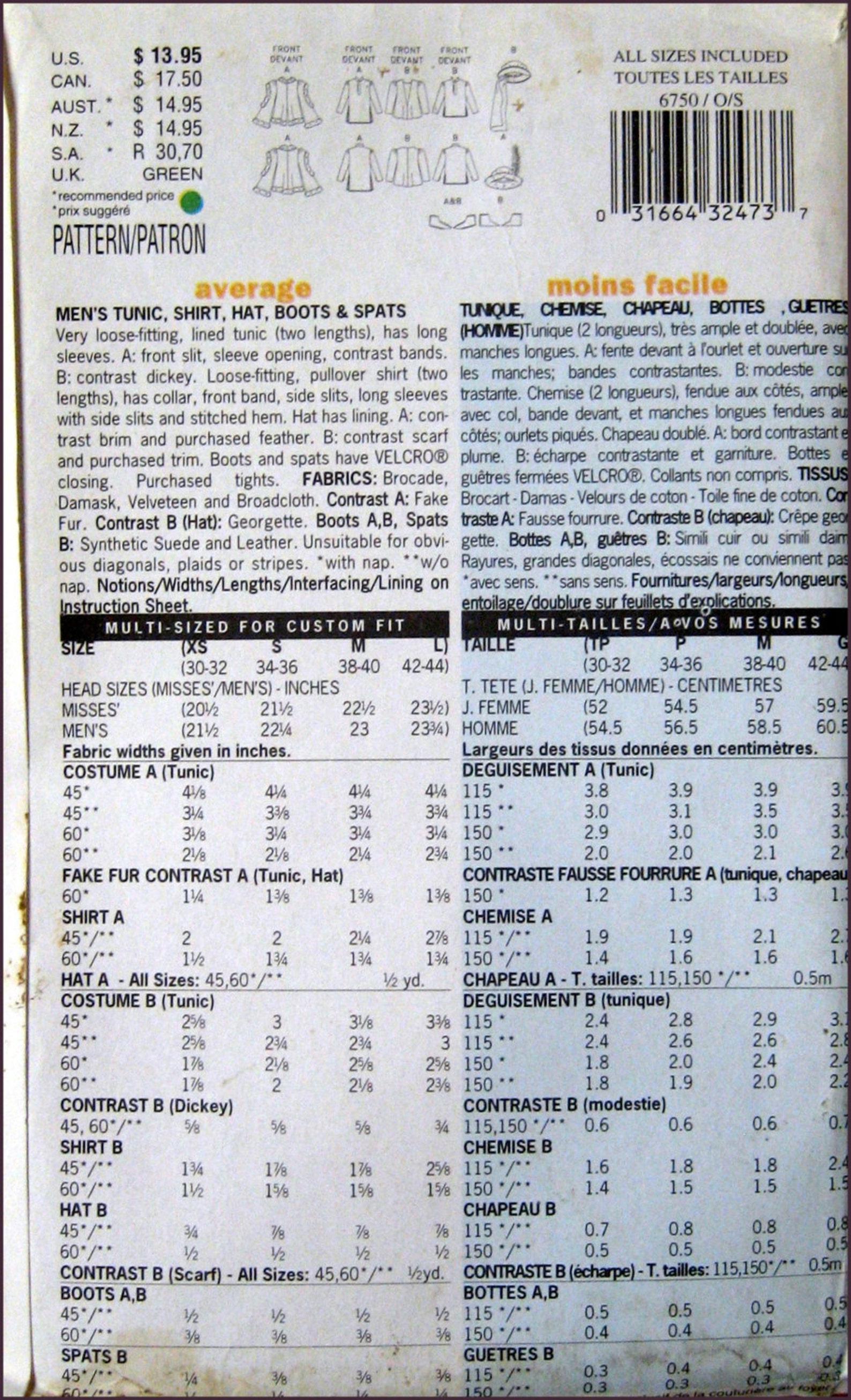 RENAISSANCE NOBEL Wardrobe-costume Sewing Pattern-fur Trimmed Tunic ...