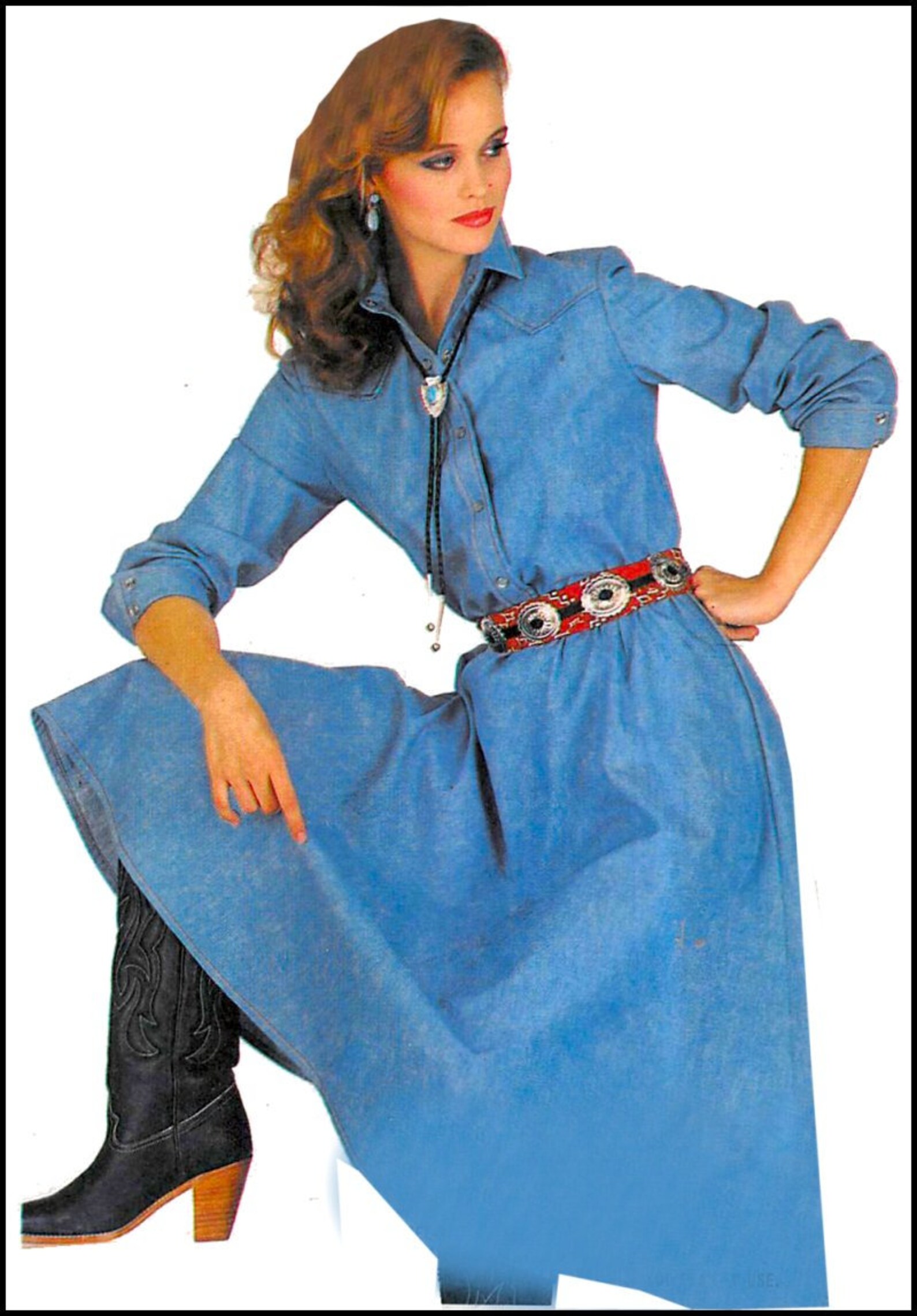Vintage 1981-COUNTRY-WESTERN Dress-sewing Pattern-square - Etsy