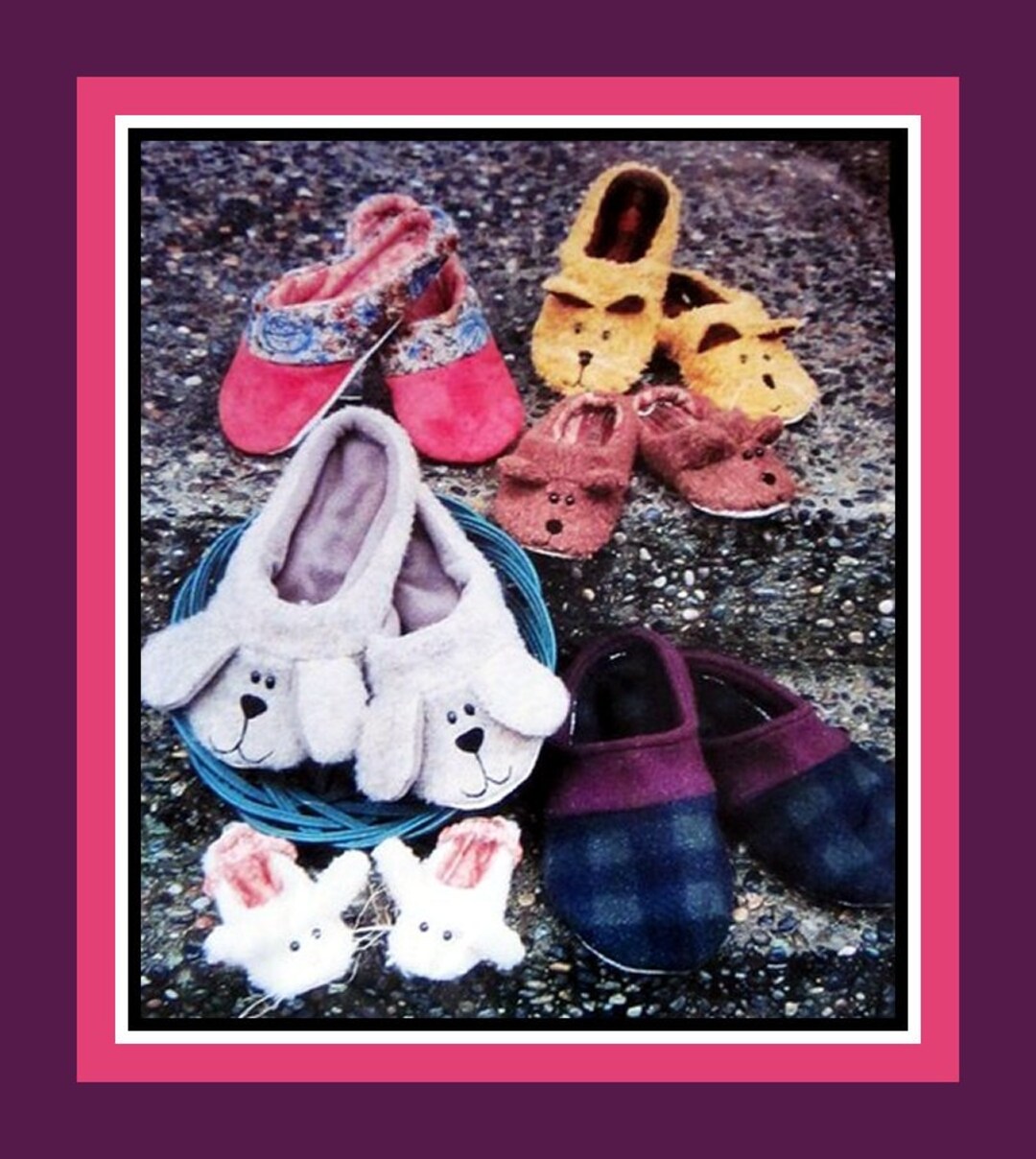 BEDTIME BUDDIES SLIPPERS- Sewing Pattern- Kitty -teddy -bunny -puppy ...