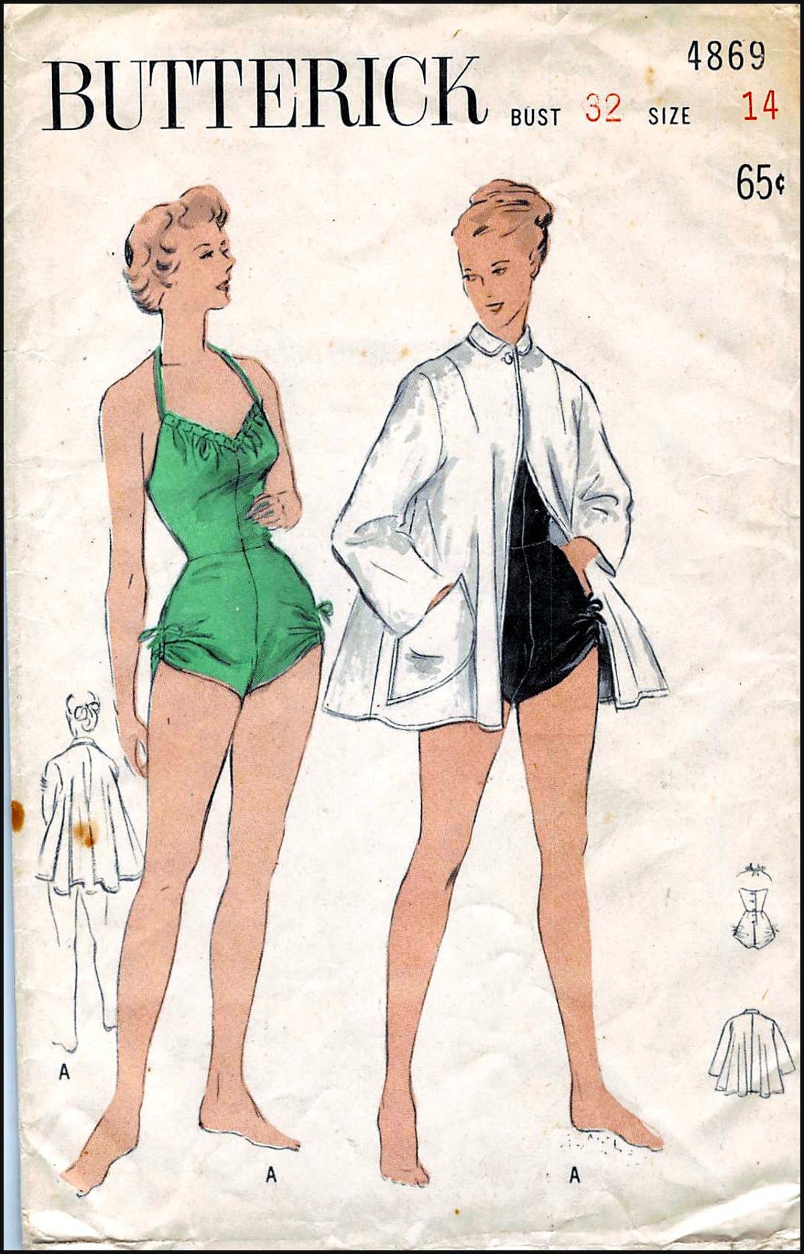 Vintage 1949 GLAMOROUS BATHING Suit-sewing Pattern-matching - Etsy