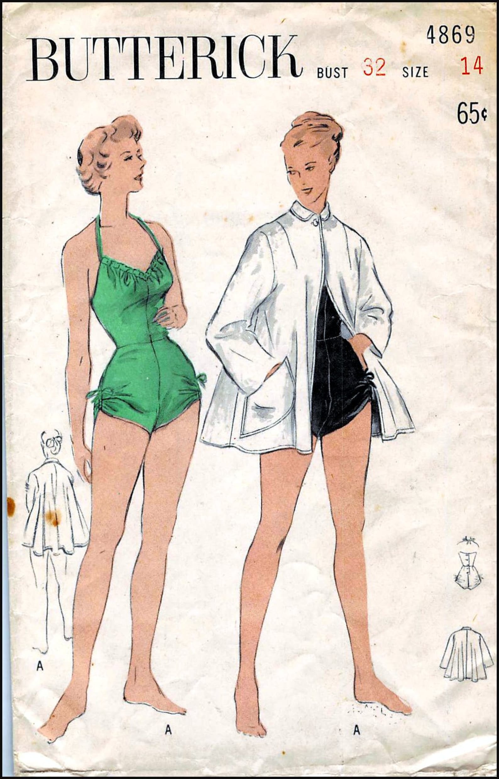 Vintage 1949 GLAMOROUS BATHING Suit-sewing Pattern-matching - Etsy