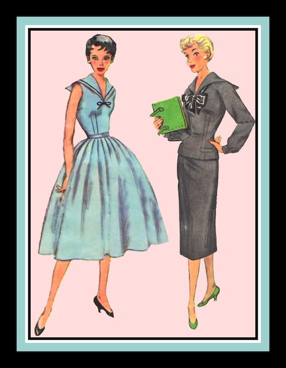 Vintage 1954-PIN-UP SAILOR Gal-sewing Pattern-elongated Fitted | Etsy