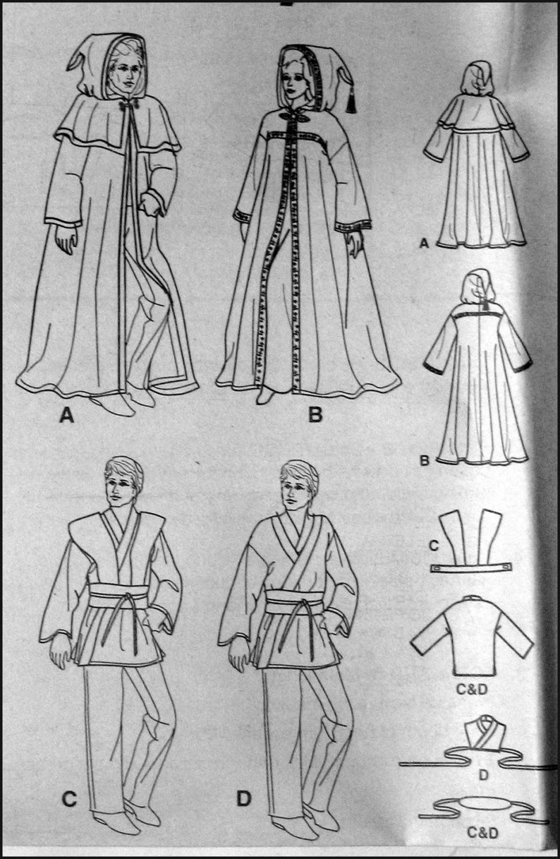 STAR Wars-costume Sewing Pattern-capes-jedi leia-anakin Obi - Etsy