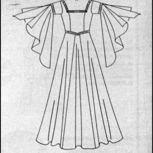 MAID MARIAN Gown-costume Sewing Pattern-angel Flutter Sleeves-square ...