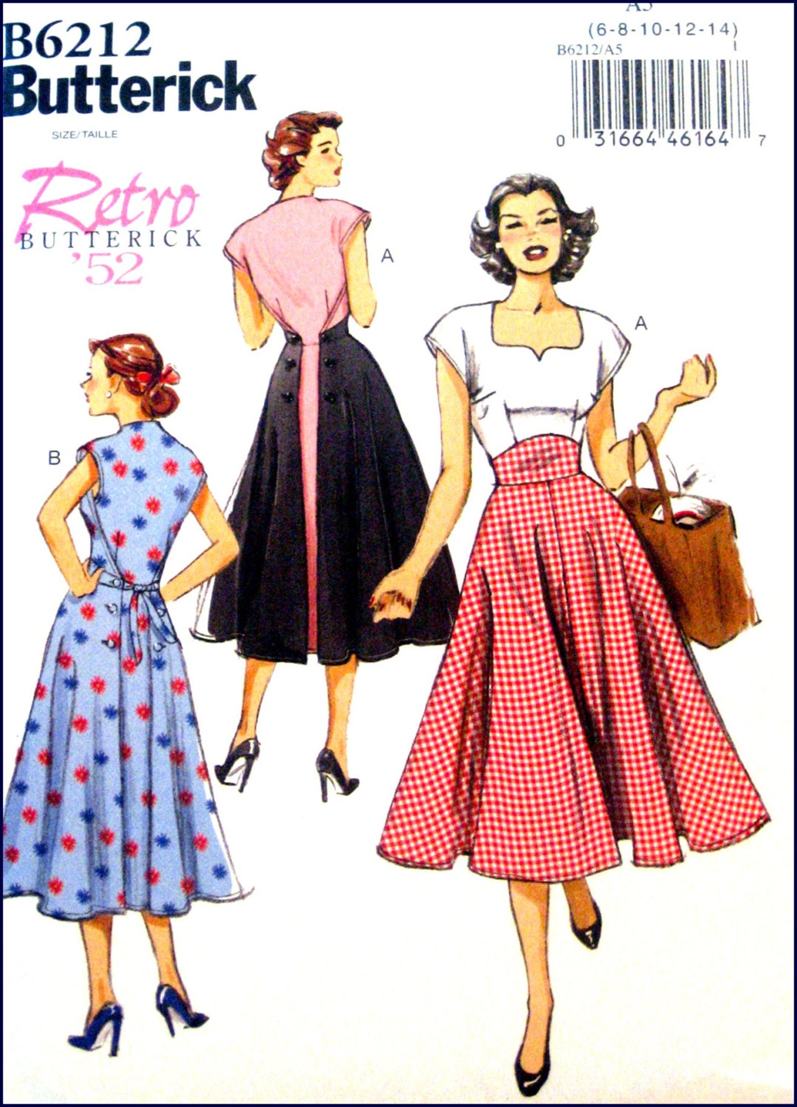 1952-BACK WRAP Dress-sewing Pattern-two Styles-sweetheart Neckline ...