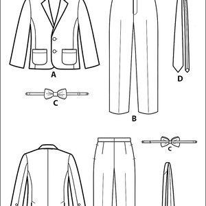 SNAZZY BOYS Suit-sewing Pattern-tailored Lined Jacket-pockets-slim ...