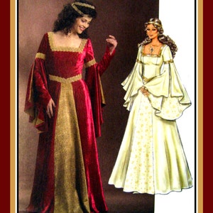 MAID MARIAN Gown-costume Sewing Pattern-angel Flutter Sleeves-square ...