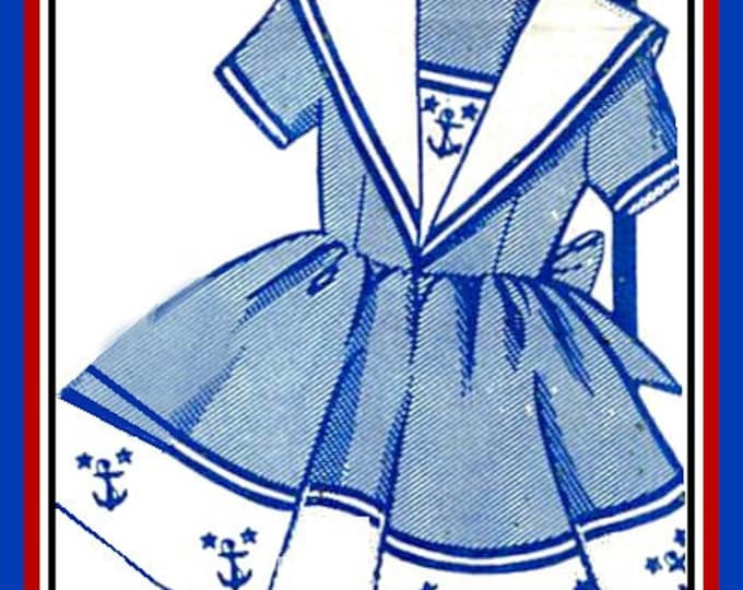Vintage 1960s-sailor GIRL Dress-sewing Pattern-stars-anchors Transfer ...