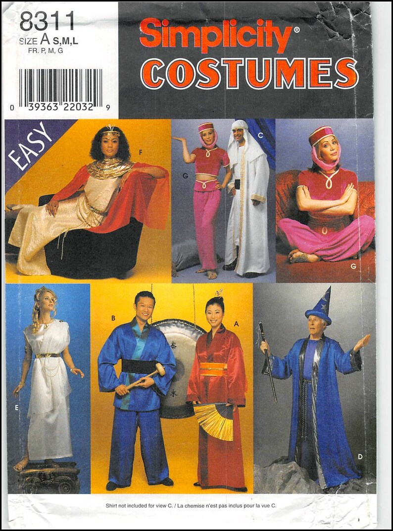 Vintage 1998-genie-cleopatra-sheik-adult Costume Sewing Pattern-goddess ...