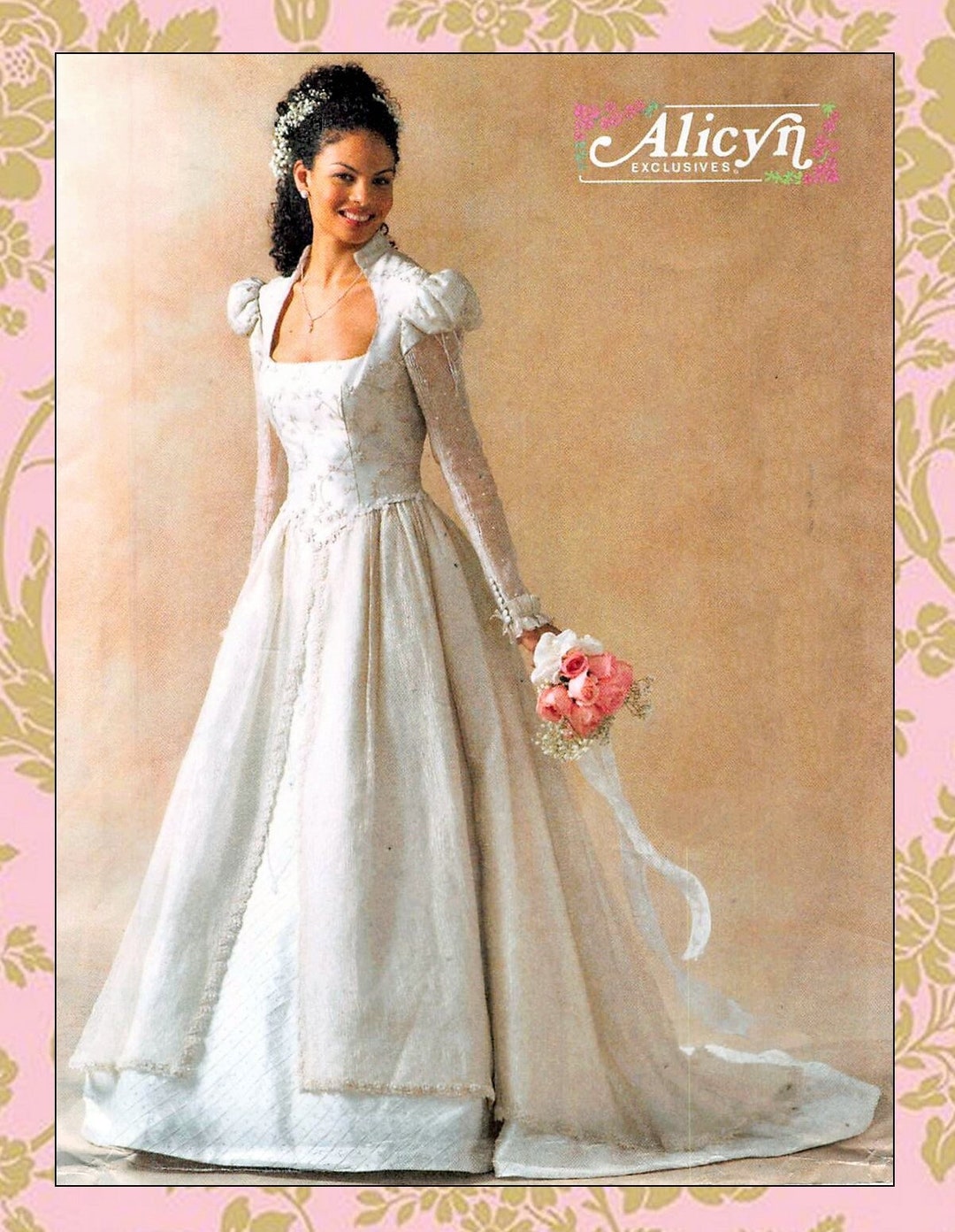 Designer Bridal Gown-sewing Pattern-fitted-shaped Bodice-contrast ...