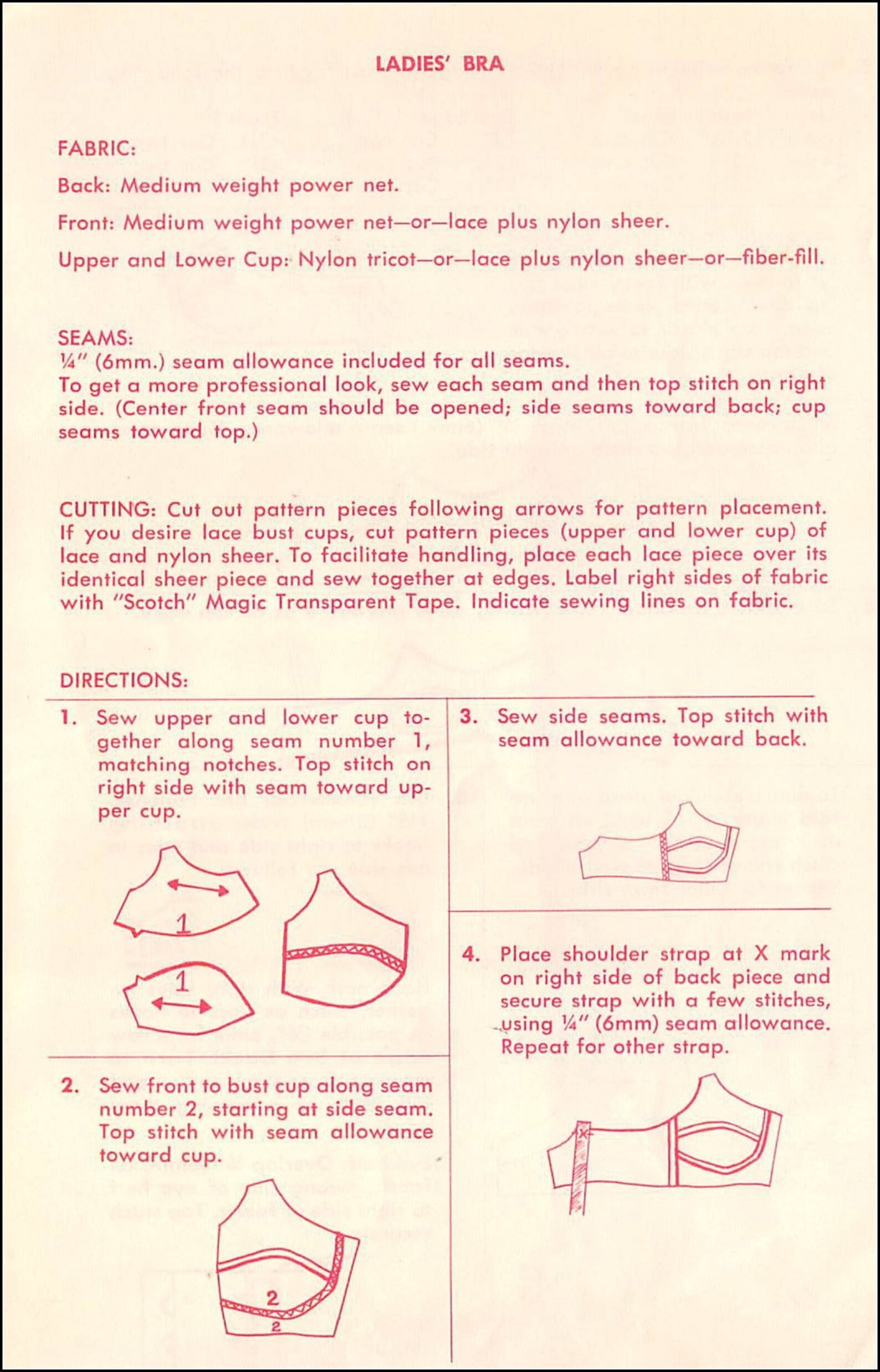 Vintage 1969-BOMBSHELL BULLET Bra-sewing Pattern-two - Etsy