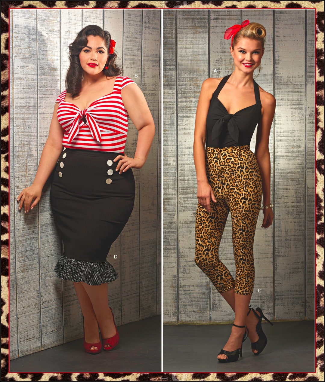 ROCKABILLY Sweetheart-sewing Pattern-4 Styles-sexy Low Cut Halter Tops ...