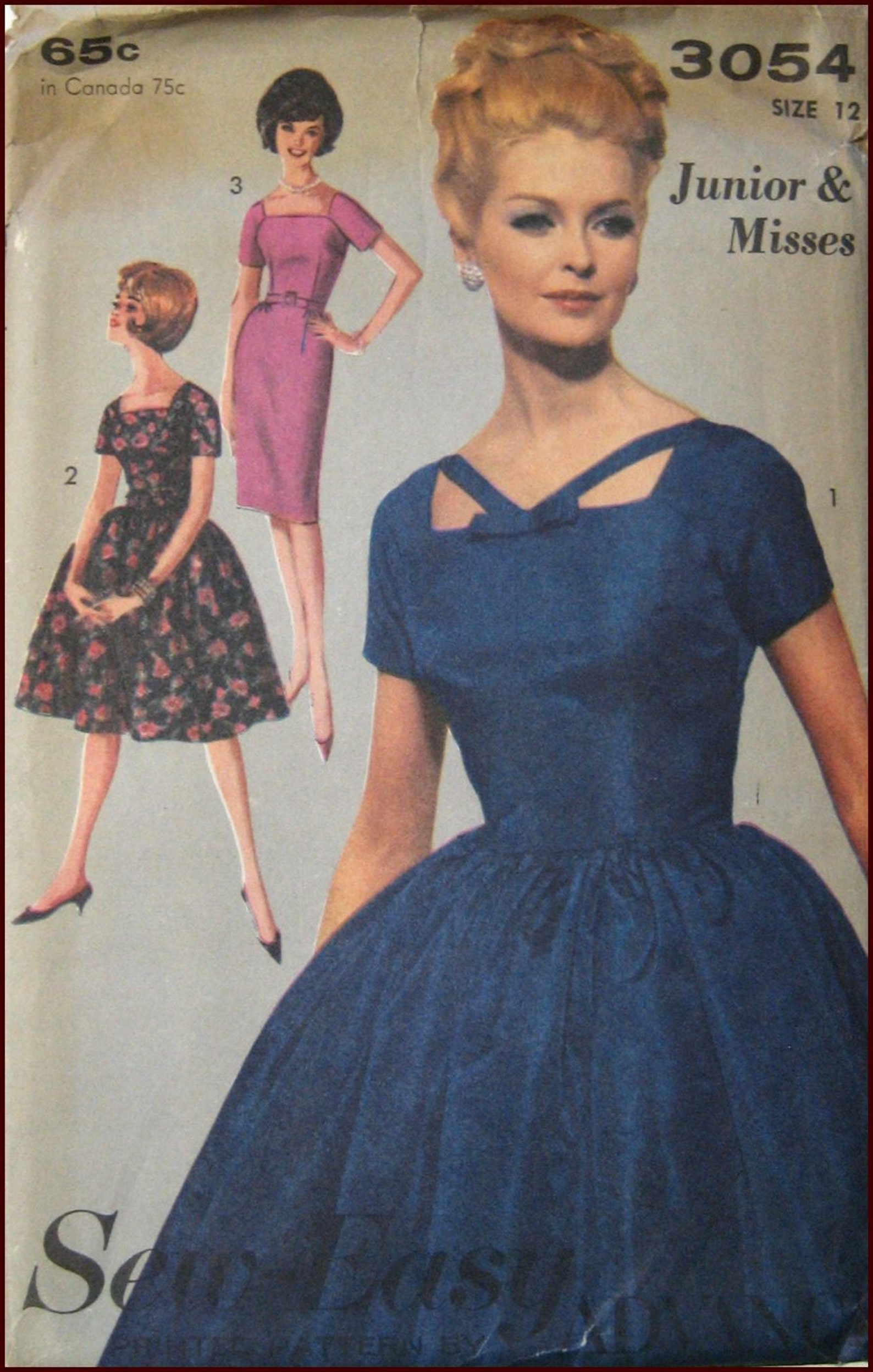 Vintage 1960s COCKTAIL DRESS Sewing Pattern-three - Etsy