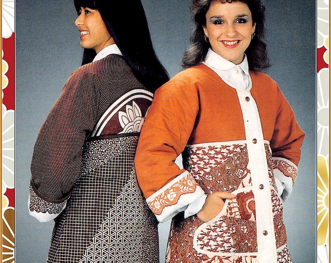 Vintage 1979-JAPANESE HAPPI Coat-daisy Kingdom Sewing Pattern-quilted ...