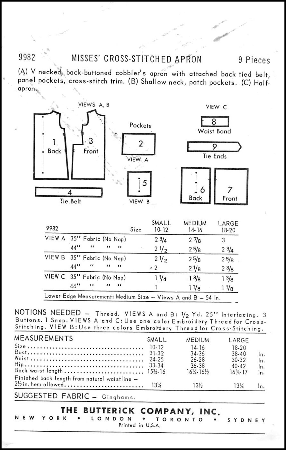 Vintage 1960s-cross-stitch Aprons-sewing Patterns-three - Etsy