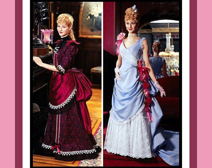 Stunning Victorian Draped Bustle Gown With Train-historical Costume ...