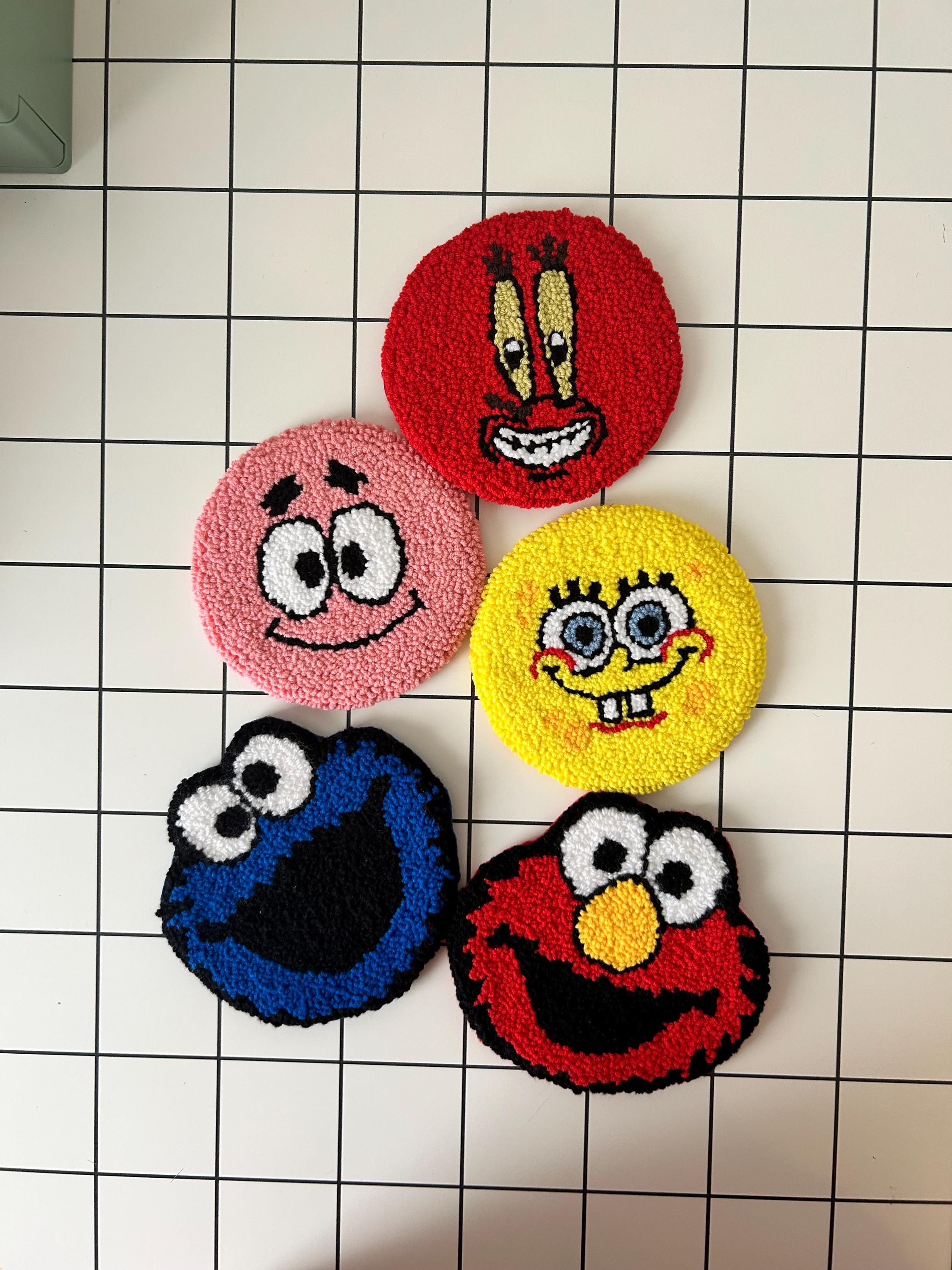 Sponge Bob, Cookie Monster, Punch Coaster, Punch Needle, Handmade ...