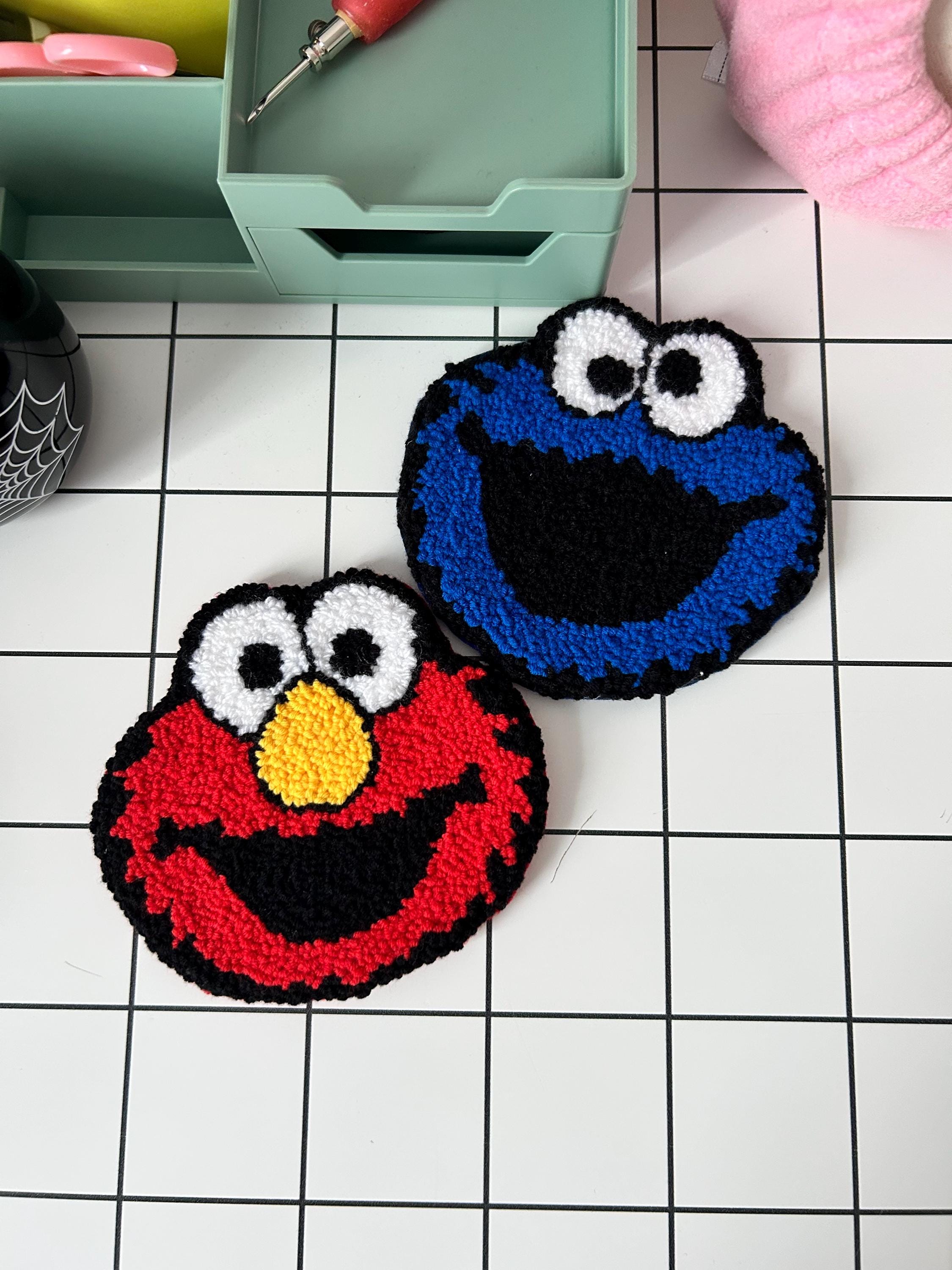 Sponge Bob, Cookie Monster, Punch Coaster, Punch Needle, Handmade ...