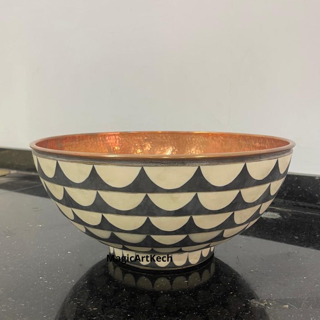Custom Copper Vanity Sink Vessel Made With Copper, Resin, and Brass ...