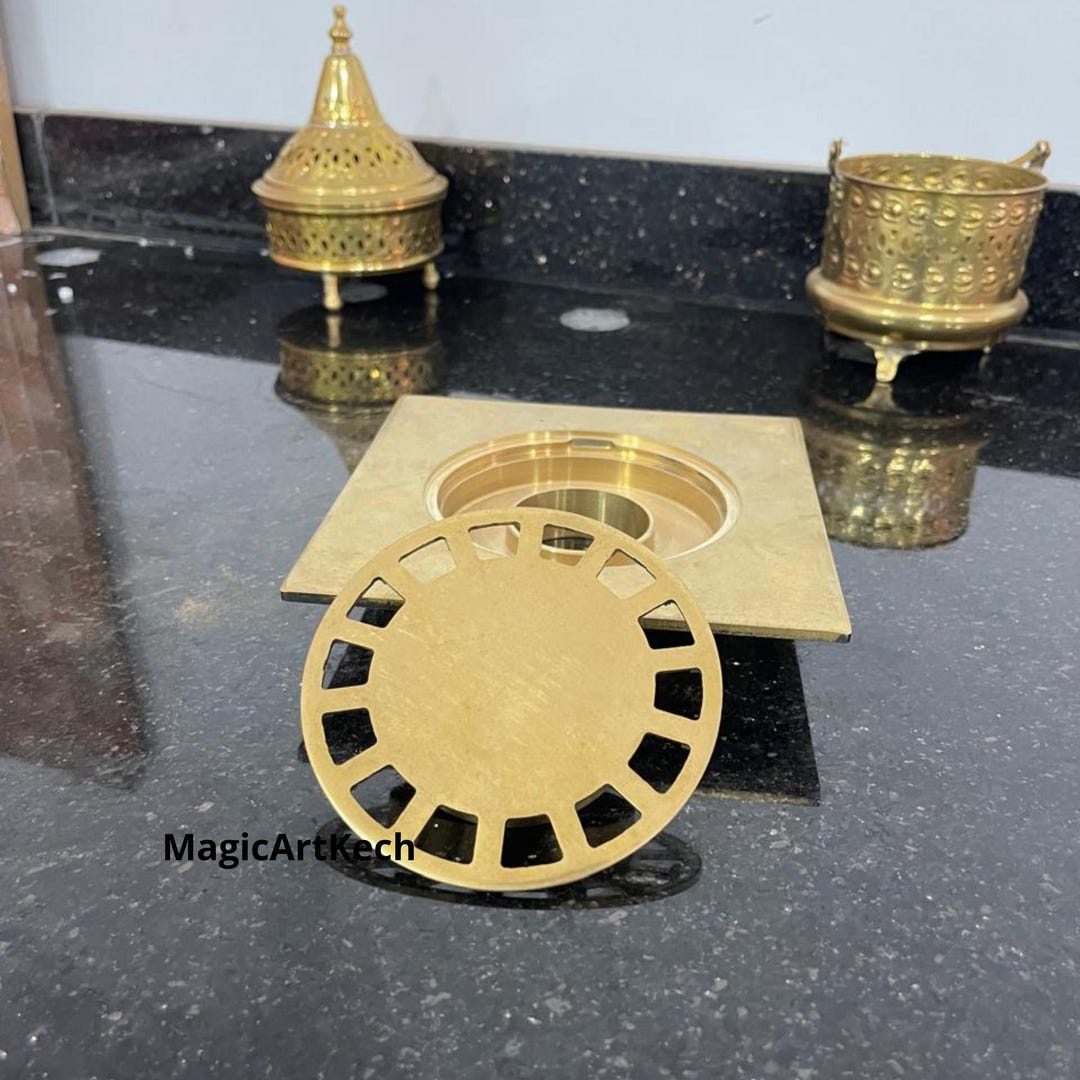 Solid Brass Floor Drain, Hammered Square Shower Drain Cover,,vintage ...